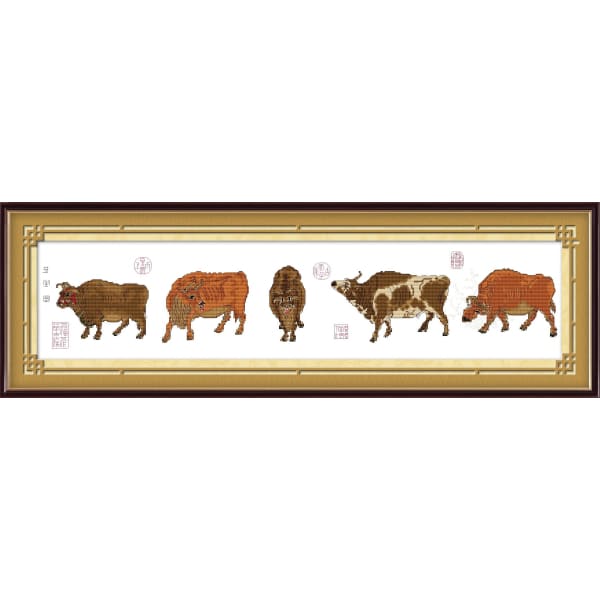 Five oxen pictures – Needlework Australia