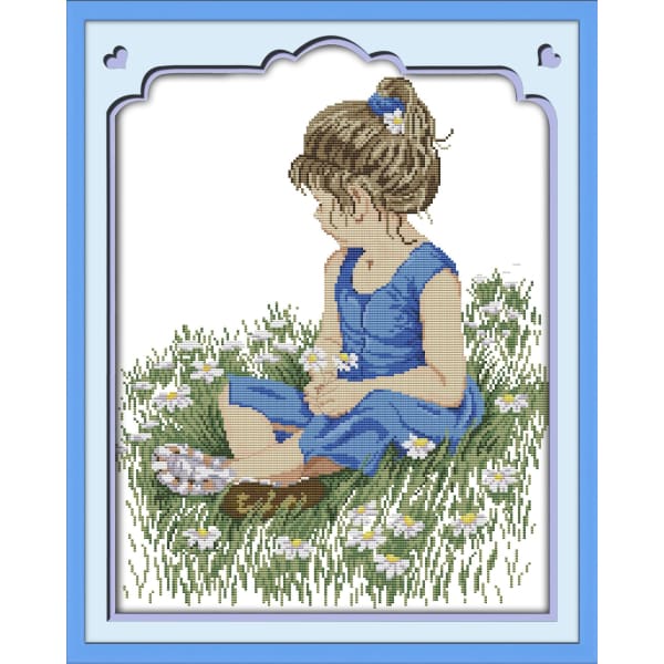 The little girl in the meadow – Needlework Australia